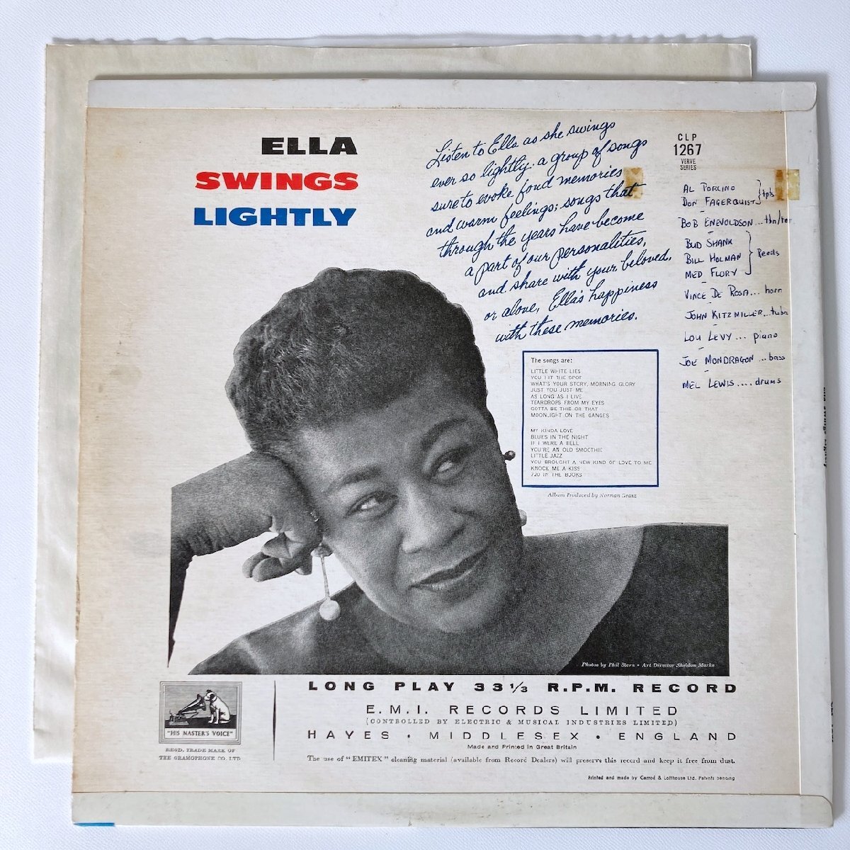 LP/ ELLA FITZGERALD / ELLA SWINGS LIGHTLY / エラ フィッツジェラルド / UK盤 オリジナル MONO コーティングJK HMV CLP1267 ...