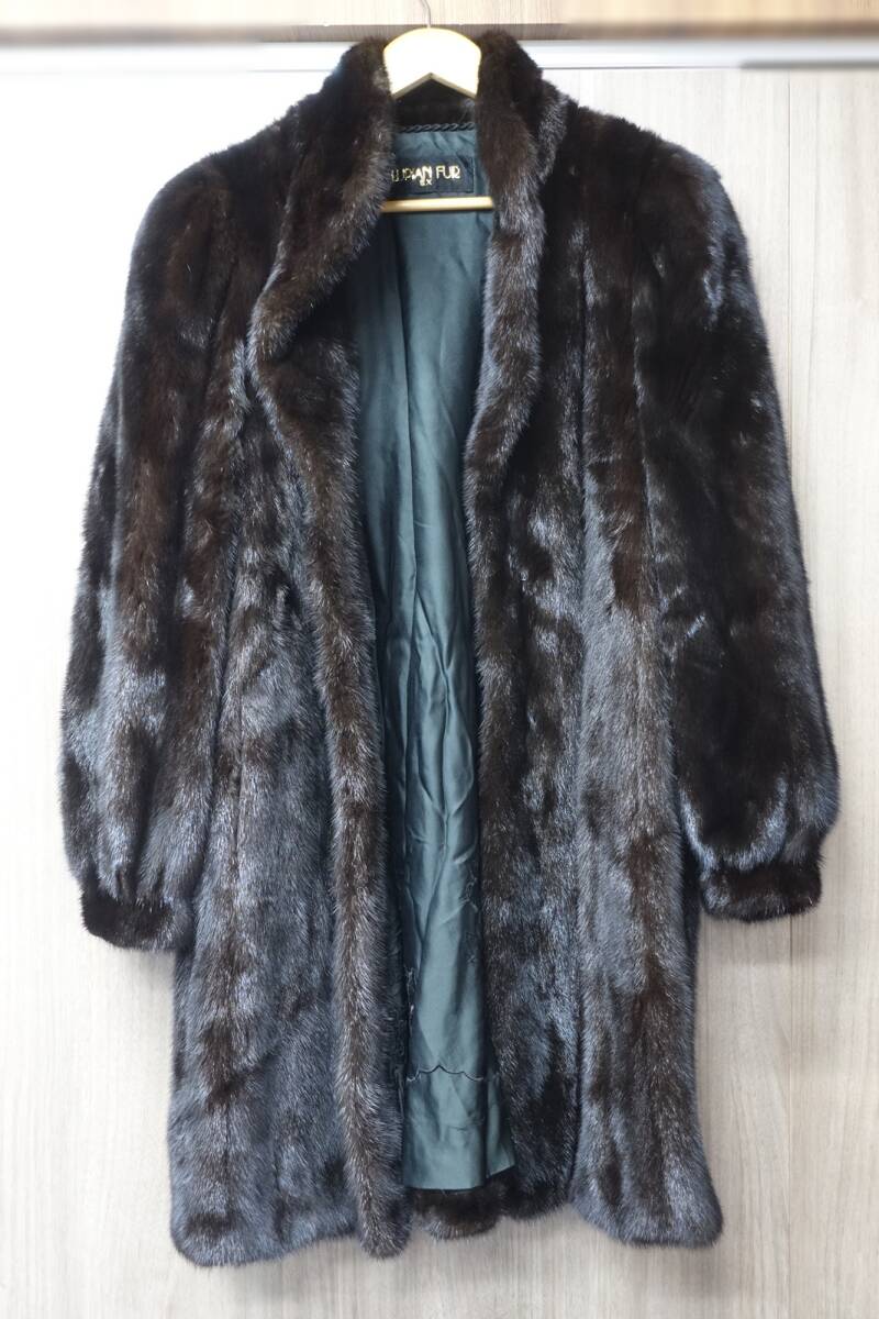毛皮 SAGA MINK サガミンク ハーフコート サイズ11 レディース LUPIAN FUR ミンクファー ブラウン 03308014-2 ...