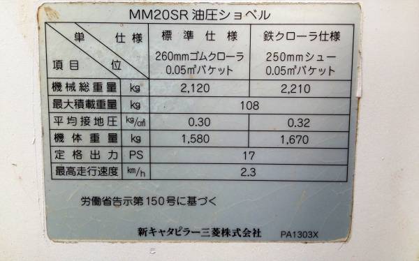 三菱 MM20SR 油圧ショベル(建設機械、重機)｜売買されたオークション情報、yahooの商品情報をアーカイブ公開 - オークファン ...