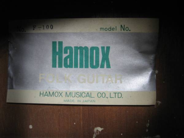 HAMOX FOLK GUITAR F-100(その他)｜売買されたオークション情報、yahooの商品情報をアーカイブ公開 - オークファン ...