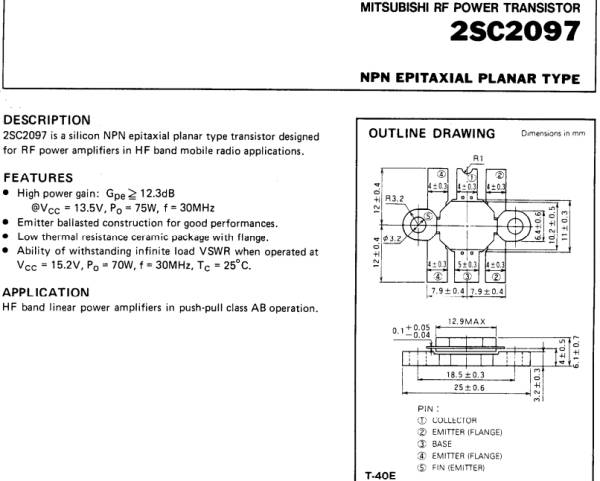 HF50Wパワートランジスタ 2SC2097(トランジスタ)｜売買されたオークション情報、yahooの商品情報をアーカイブ公開 - オークファン（aucfan.com）