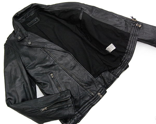 美品 リューグーレザーズ 羊革 ラムレザー ダブルライダース/黒