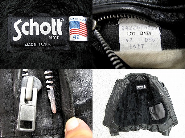 Schott 141T 裏地付き シングルライダース 黒 42 袖詰め(ライダースジャケット)｜売買されたオークション情報、yahooの商品情報をアーカイブ公開 - オークファン（aucfan ...