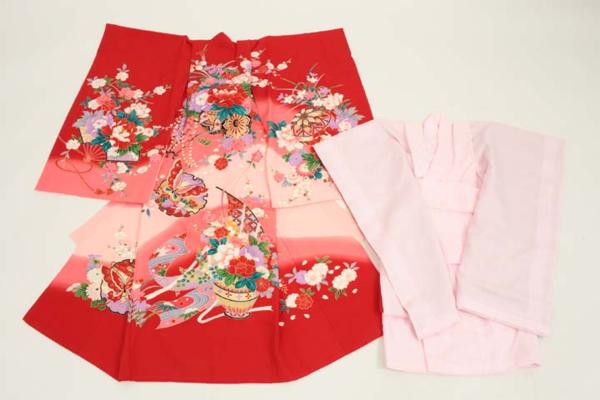 IDN M-7756=祝着 女児用 揚羽蝶 牡丹 朱色 お宮参 状態良(和服、祝着)｜売買されたオークション情報、yahooの商品情報を ...