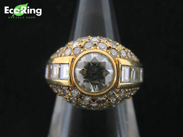 1円 K18YG×ダイヤモンド 計1.81ct デザイン リング HT752(イエローゴールド台)｜売買されたオークション情報、yahooの商品情報をアーカイブ公開 - オークファン ...