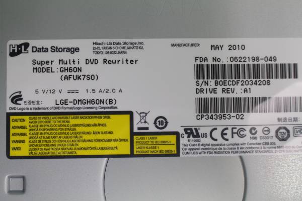 ＠黒DVDドライブ＠H L GH60N SATA接続＠1/21.18(DVDマルチドライブ)｜売買されたオークション情報、yahooの商品情報 ...