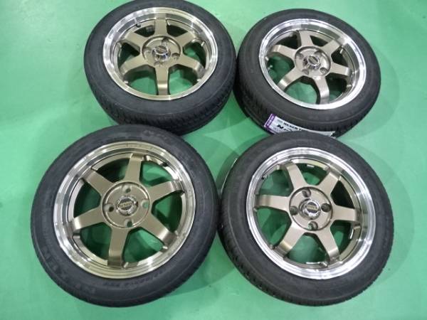 1000円 軽量鍛造14インチアルミRAYSENGレイズィング＆165/55R14インチ タイヤ4本軽ワークスビートアルトコペンセルボなど ...