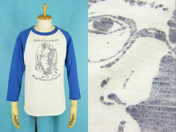 70's John Lennen ジョンレノン Give Peace a Chance ラグランTシャツ #25682 ヴィンテージ ...