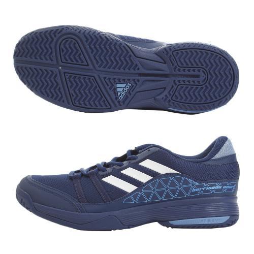 adidas アディダス バリケード テニスシューズ オールコート用 ミステリーブルー S17/ランニングホワイト 25 5CM(25.0cm ...