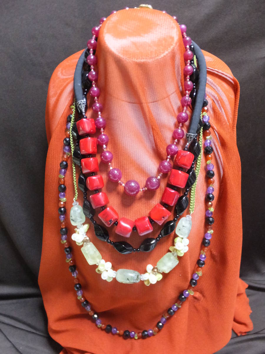 24-24/アクセサリー 5本セット 天然石 ネックレス まとめ売り ゴージャス 289g メール便可(その他)｜売買されたオークション情報、yahooの商品情報をアーカイブ公開 ...