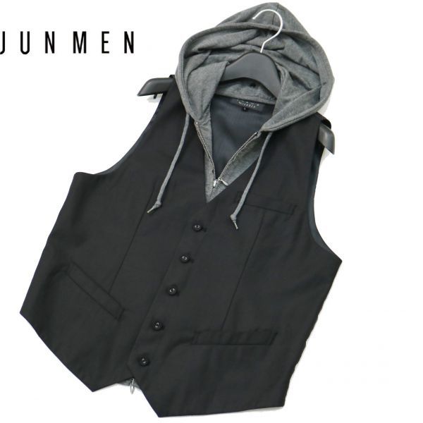JLINE JUNMEN ジュンメン レイヤード風 フーデッド ベスト ジレ Sz.L メンズ 黒 c46tc430(JUNMEN)｜売買されたオークション情報、yahooの商品情報を ...