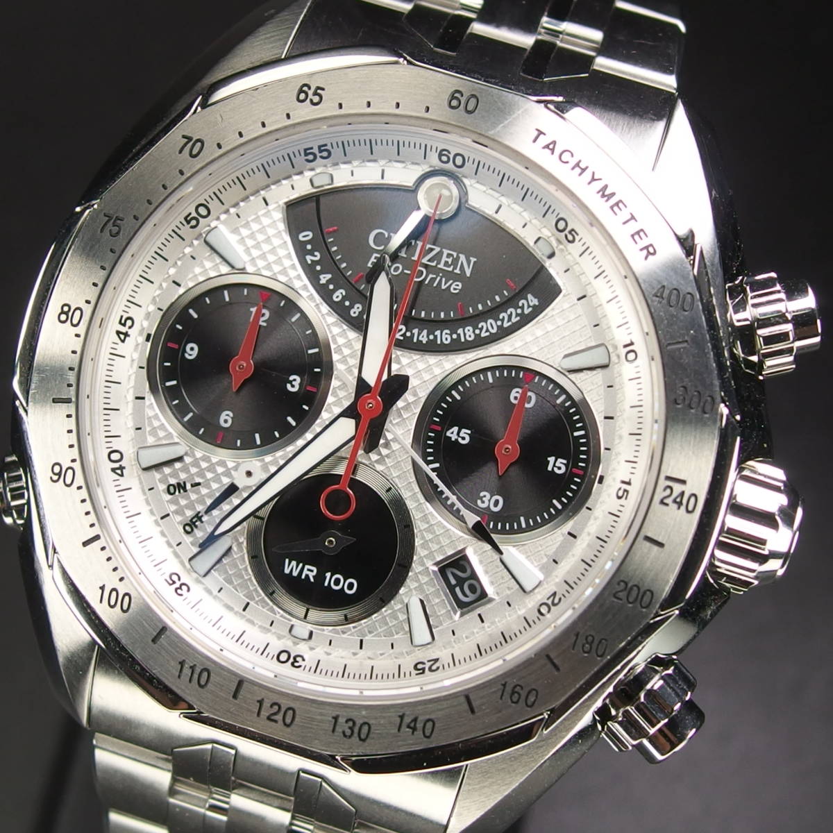 超 CITIZEN シチズン ECO-DRIVE エコドライブ メンズ 腕時計 E260-S060389 クロノグラフ SS パワーリザーブ 定価11万円(その他)｜売買されたオークション情報 ...