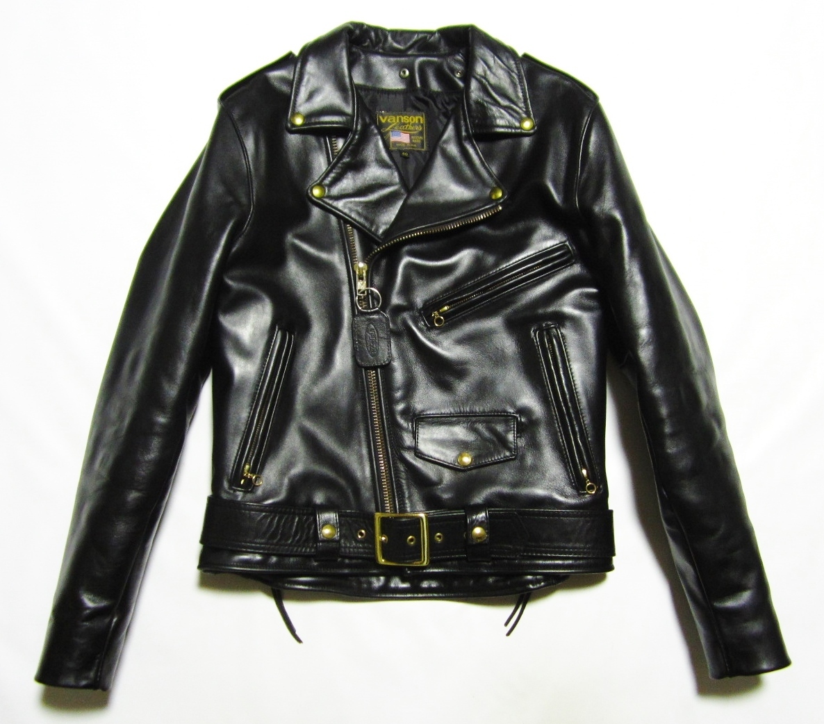 超 VANSON E HIGHWAYMAN バンソン タイプE ハイウェイマン ダブルライダースジャケット 40 ブラック(ライダースジャケット)｜売買されたオークション情報、yahooの商品 ...