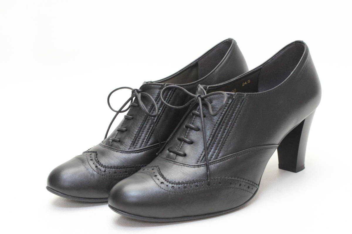 BENEBIS 本革レースアップパンプス 24.5cmEE(ブラック系)｜売買されたオークション情報、yahooの商品情報をアーカイブ公開 - オークファン（aucfan.com）