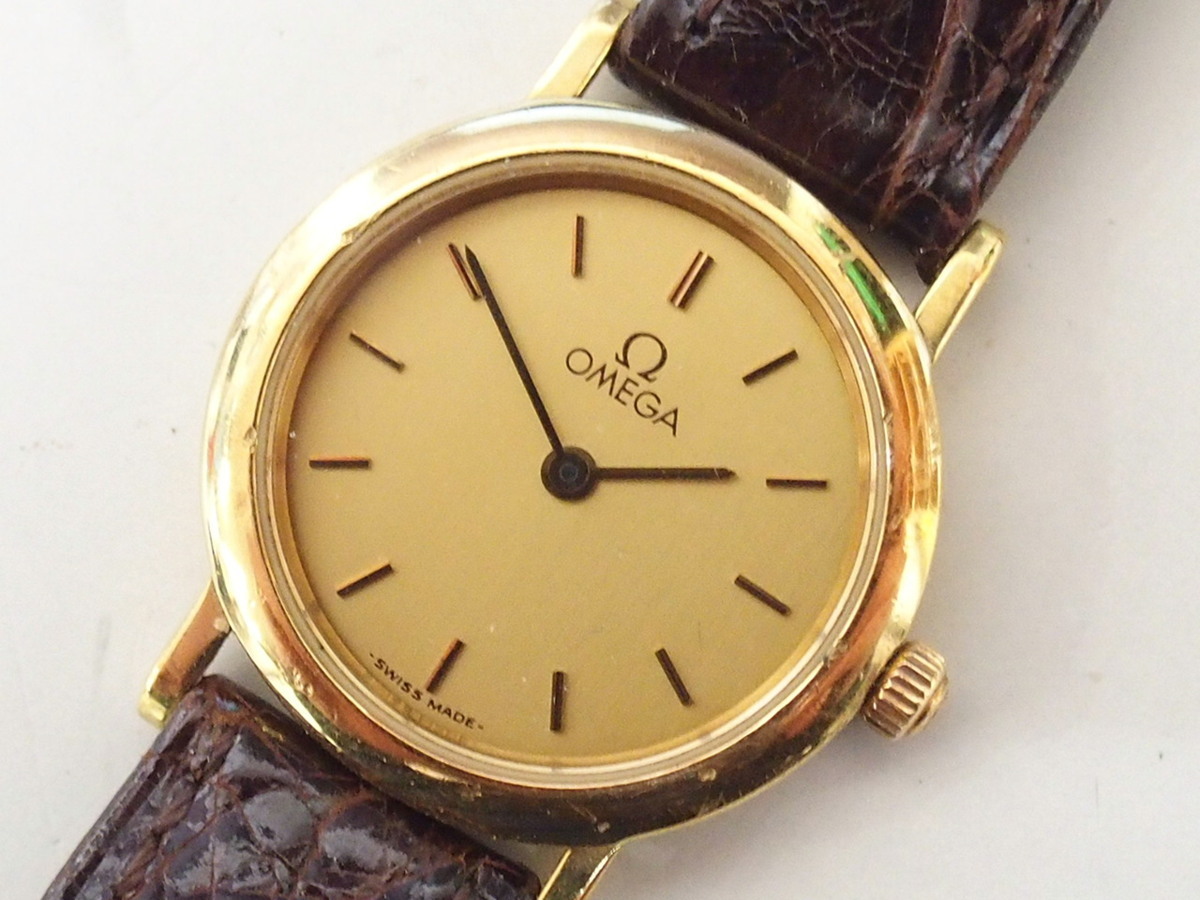 OMEGA オメガ De Ville レディース クオーツ ゴールド ジャンク Cal.1458 デビル デヴィル m001 9020(デビル ...