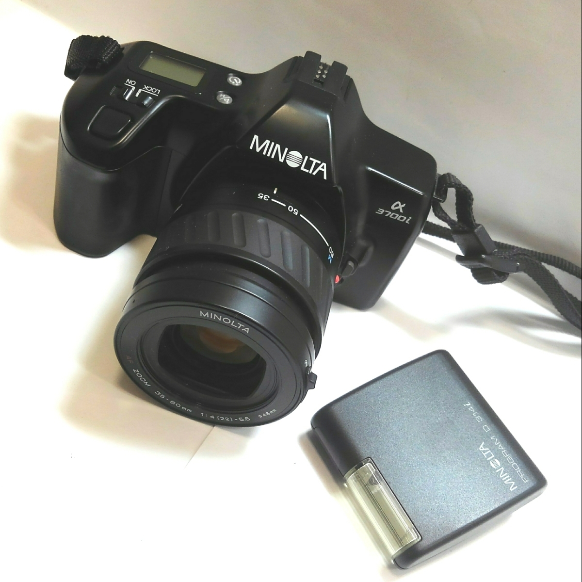 〇 掘り出し物 カメラ：MINOLTA ミノルタ α3700i ストロボ：MINOLTA PROGRAM D 314i〇ケース付き/35 ...