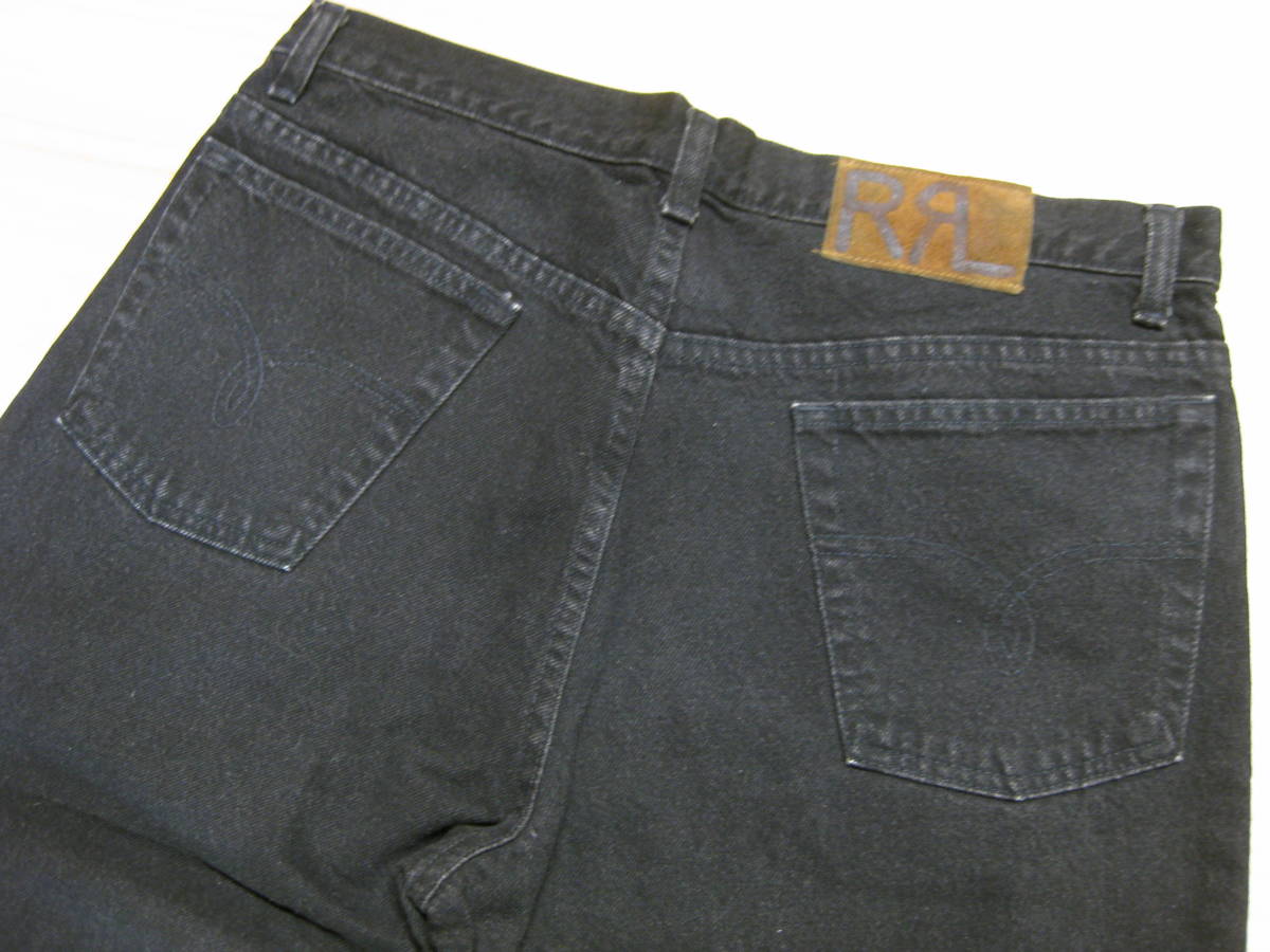 Y 299 RRL DOUBLE RL RALPH LAUREN ラルフローレン タグ付 USA製 90s ブラック デニム パンツ W35 ...