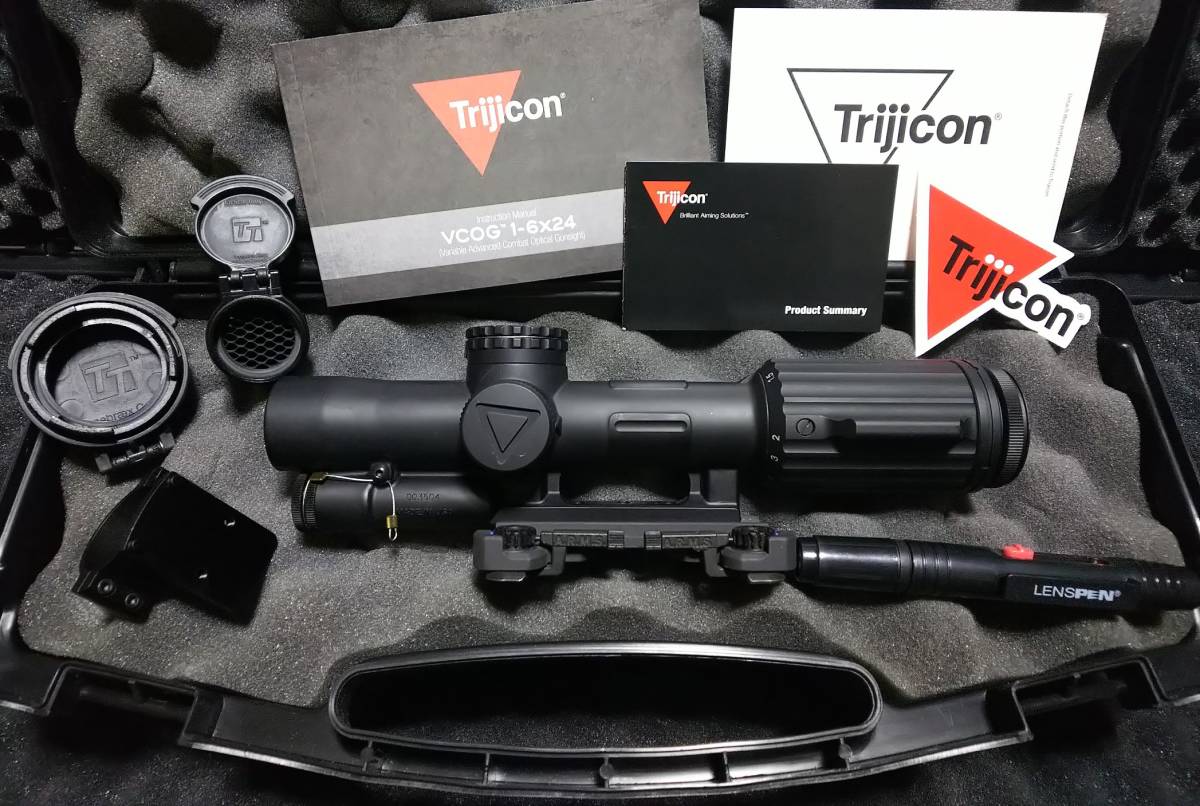 実物 Trijicon VCOG 1-6x24 A.R.M.S Throw Lever Mount トリジコン ライフルスコープ(パーツ ...