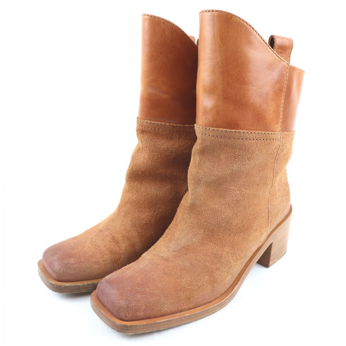 シャネル CHANEL 14AW パリダラス ココマーク レザー切替スエード ウエスタンブーツ ヒール 38.5C 茶 S2-2467(25.0cm以上)｜売買されたオークション情報 ...