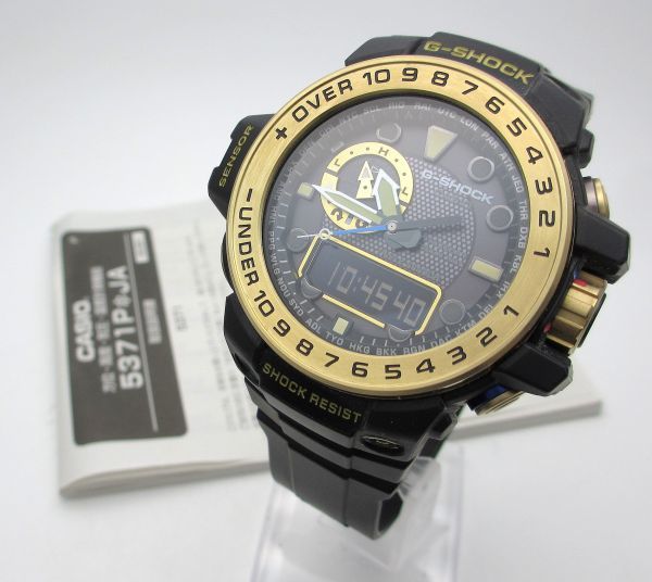 1000円 腕時計 CASIO カシオ G-SHOCK ジーショック 5371 GWN-1000GB ソーラー電波 ガルフマスター 腕回り最大 ...
