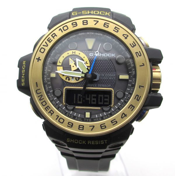 1000円 腕時計 CASIO カシオ G-SHOCK ジーショック 5371 GWN-1000GB ソーラー電波 ガルフマスター 腕回り最大 ...