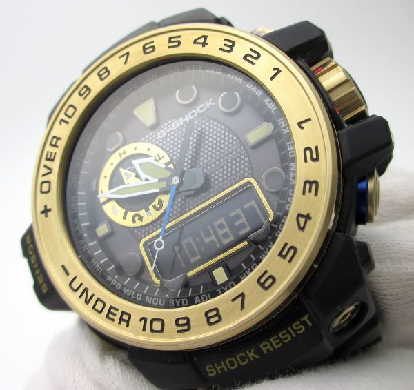 1000円 腕時計 CASIO カシオ G-SHOCK ジーショック 5371 GWN-1000GB ソーラー電波 ガルフマスター 腕回り最大 ...