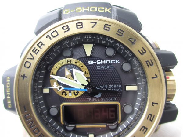 1000円 腕時計 CASIO カシオ G-SHOCK ジーショック 5371 GWN-1000GB ソーラー電波 ガルフマスター 腕回り最大 ...
