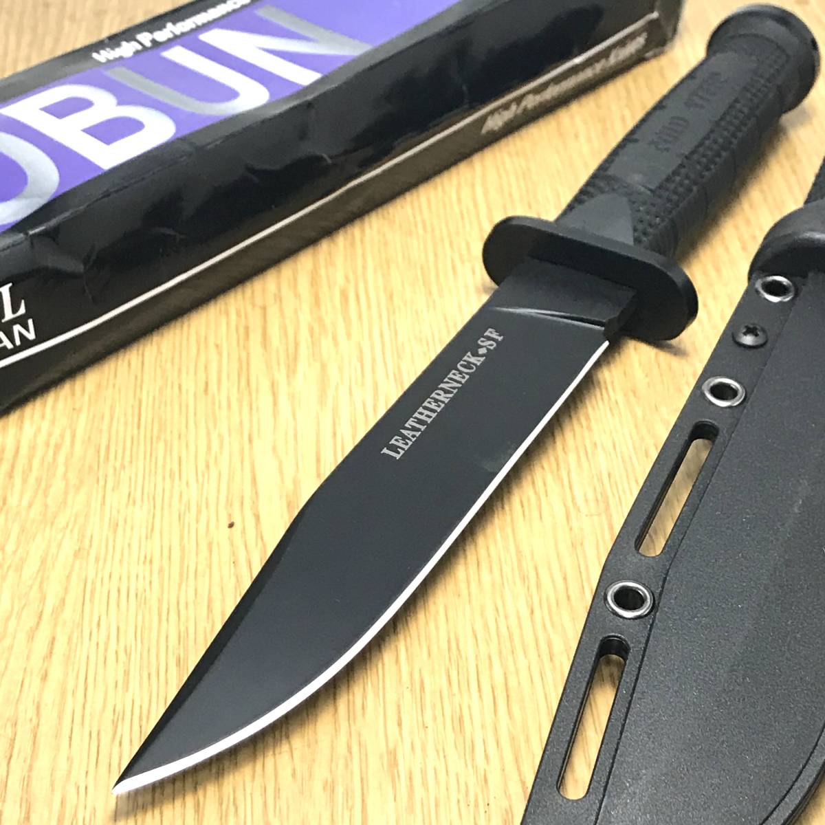 全長30㎝ 大型ナイフ バトニング最適ブラックブレード LEATHERNECK-SF/COLD STEEL KOBUN GERMAN ...