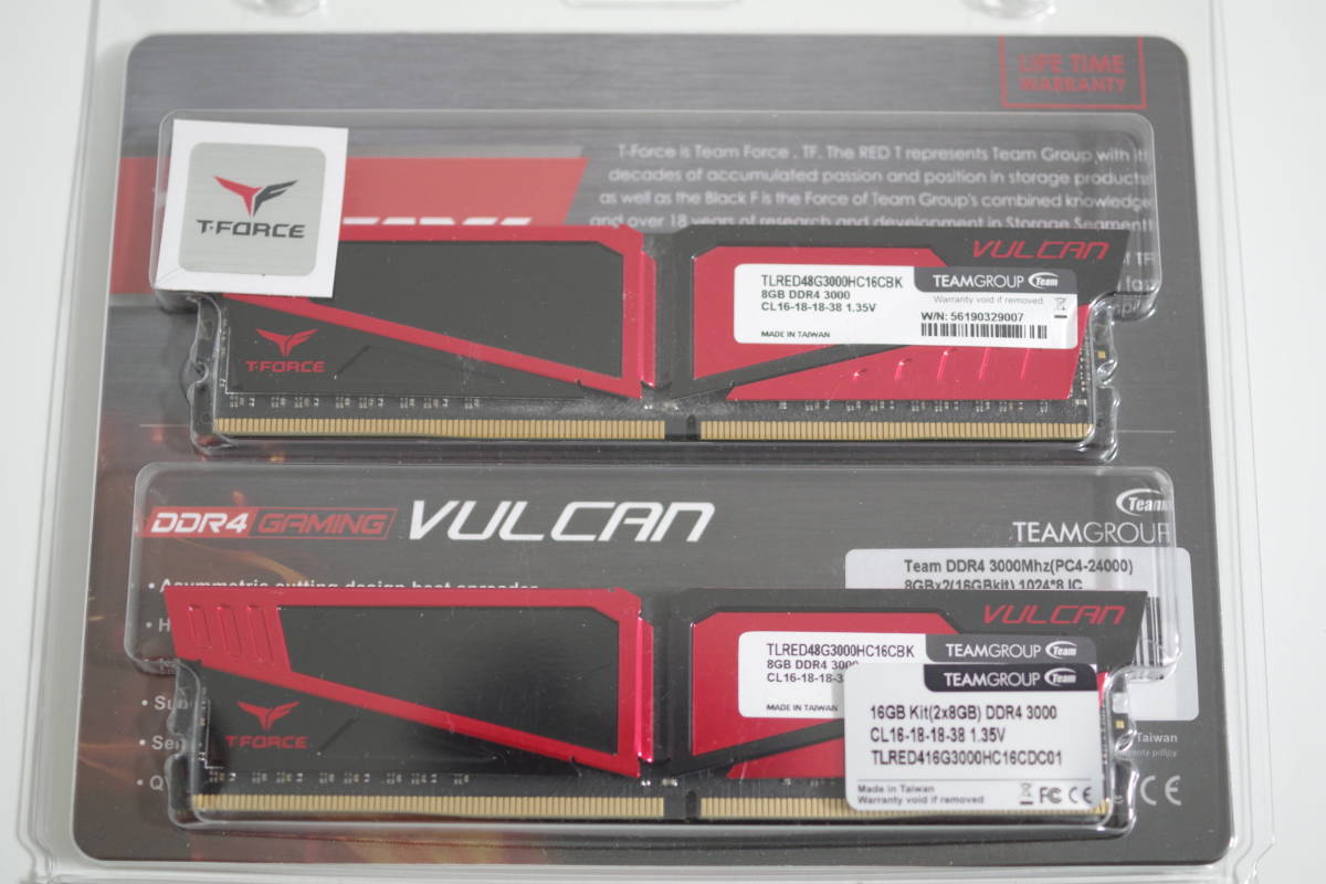 Team DDR4 3000Mhz PC4-24000 8GBx2枚 16GBkit デスクトップ用メモリ Vulcan(その他)｜売買された ...