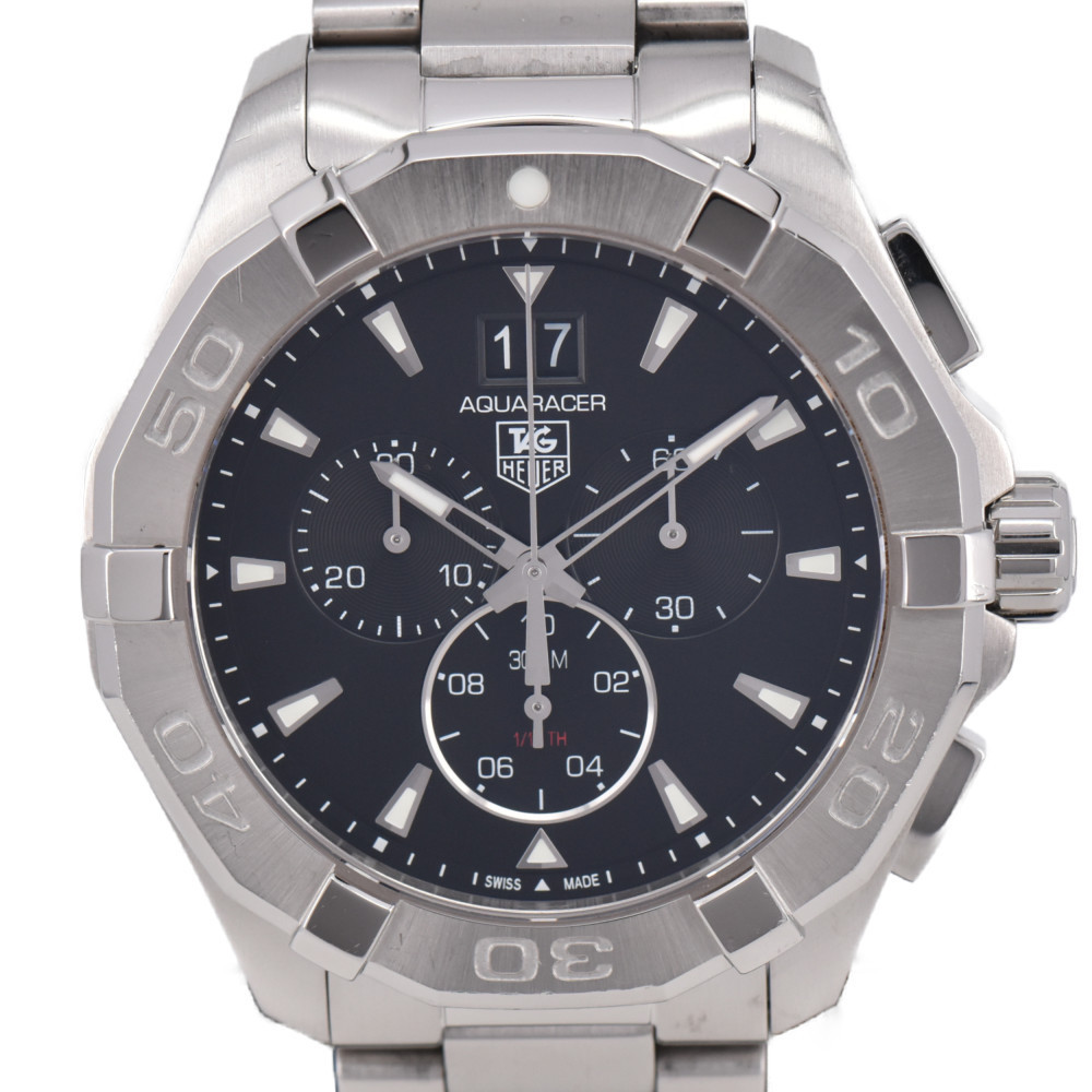 TAG HEUER タグ ホイヤーの”アクアレーサー クロノグラフ CAY1110 デイト クォーツ”メンズ腕時計 H#92298(アクア ...