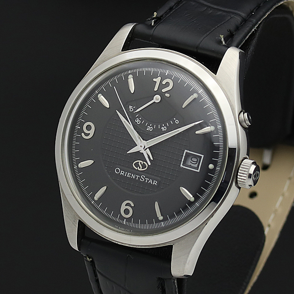 1円 稼働 良品 オリエントスター クラシック パワーリザーブ EJ00-C0 CS AT 裏スケ デイト 黒文字盤 レザー メンズ腕時計 071 184(オリエントスター)｜売買された ...