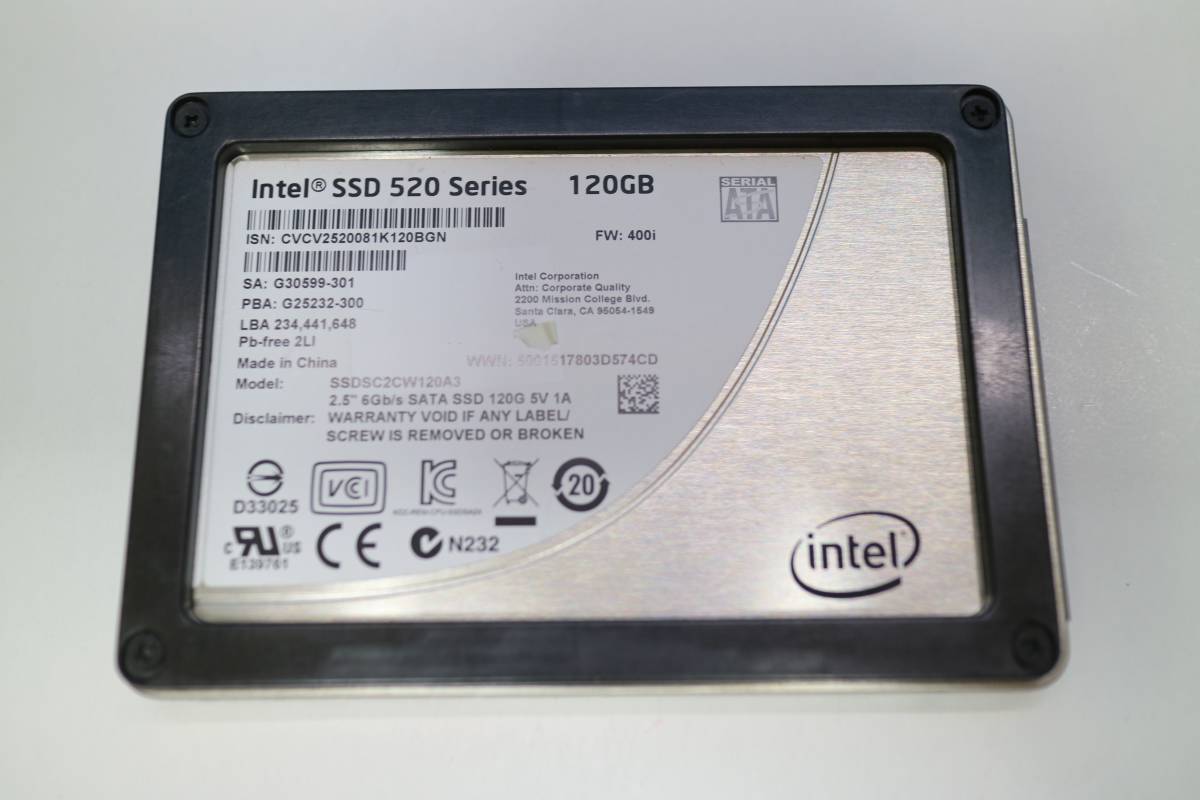 SSD INTEL 520シリーズ SSDSC2CW120A3 120GB #G3120(64GB～)｜売買されたオークション情報、yahoo ...