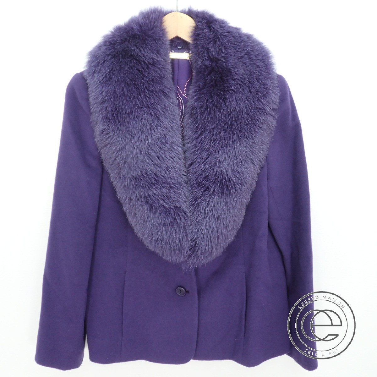 LEONARD レオナール フォックスファーカラー付 カシミヤ100％ チェスターショートコート13AR パープル レディース(女性用)｜売買されたオークション情報、yahooの商品情報を ...