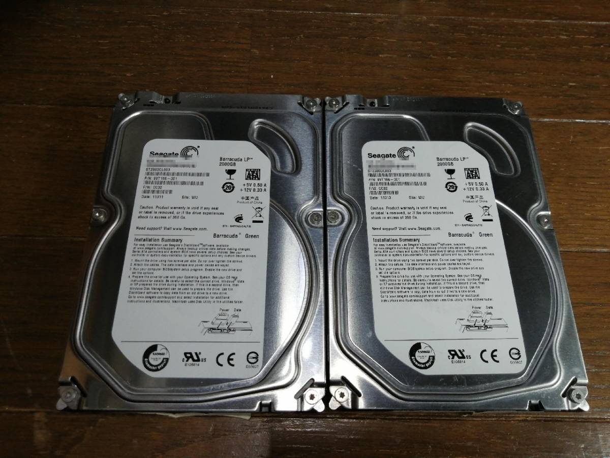 Seagate ST2000DL003 2TB SATA600 5900rpm x2 合計4TB(2TB～)｜売買されたオークション情報 ...