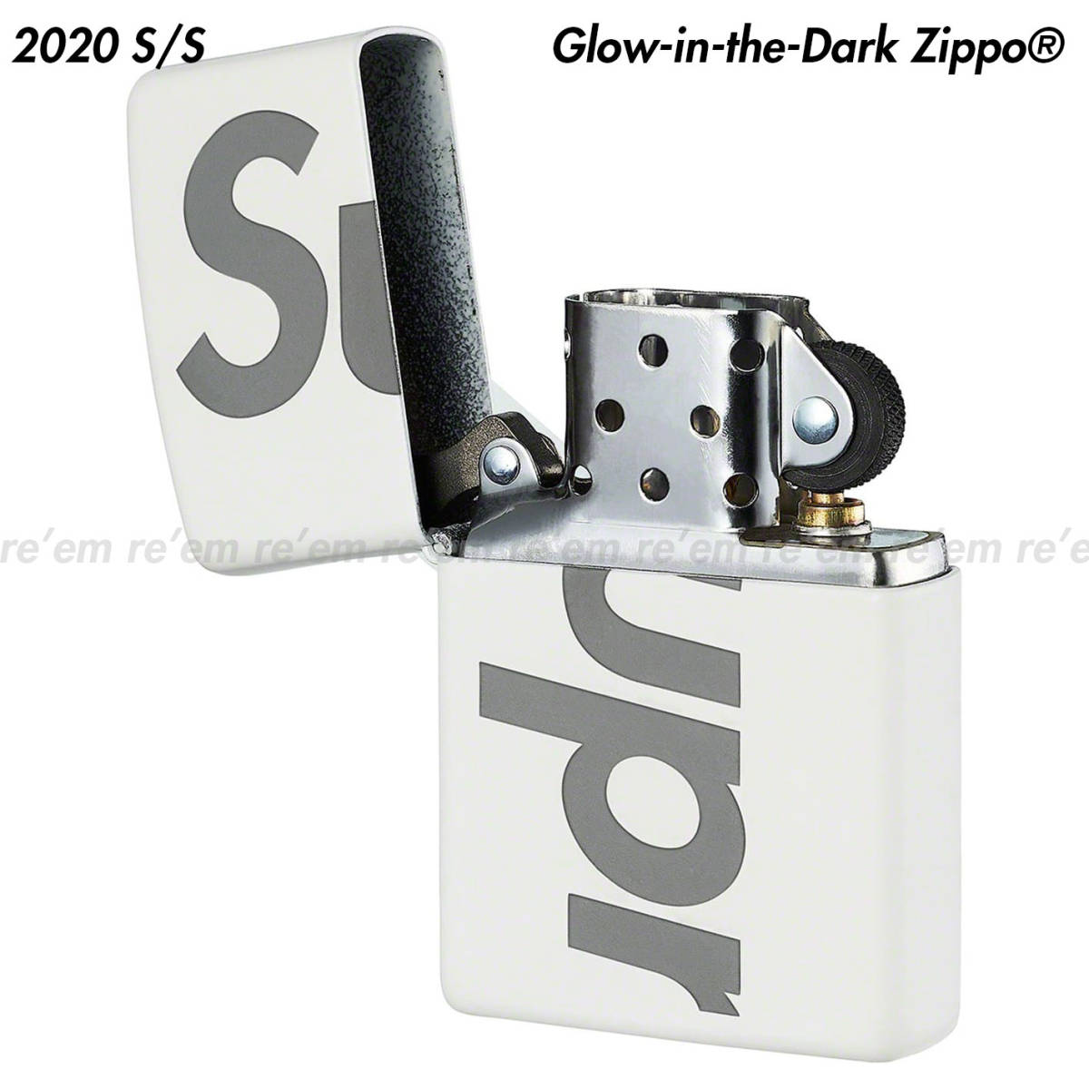 国内正規品 タグ付き Supreme 2020 20 SS Glow-in-the-Dark Zippo ジッポ ライター Lighter ...