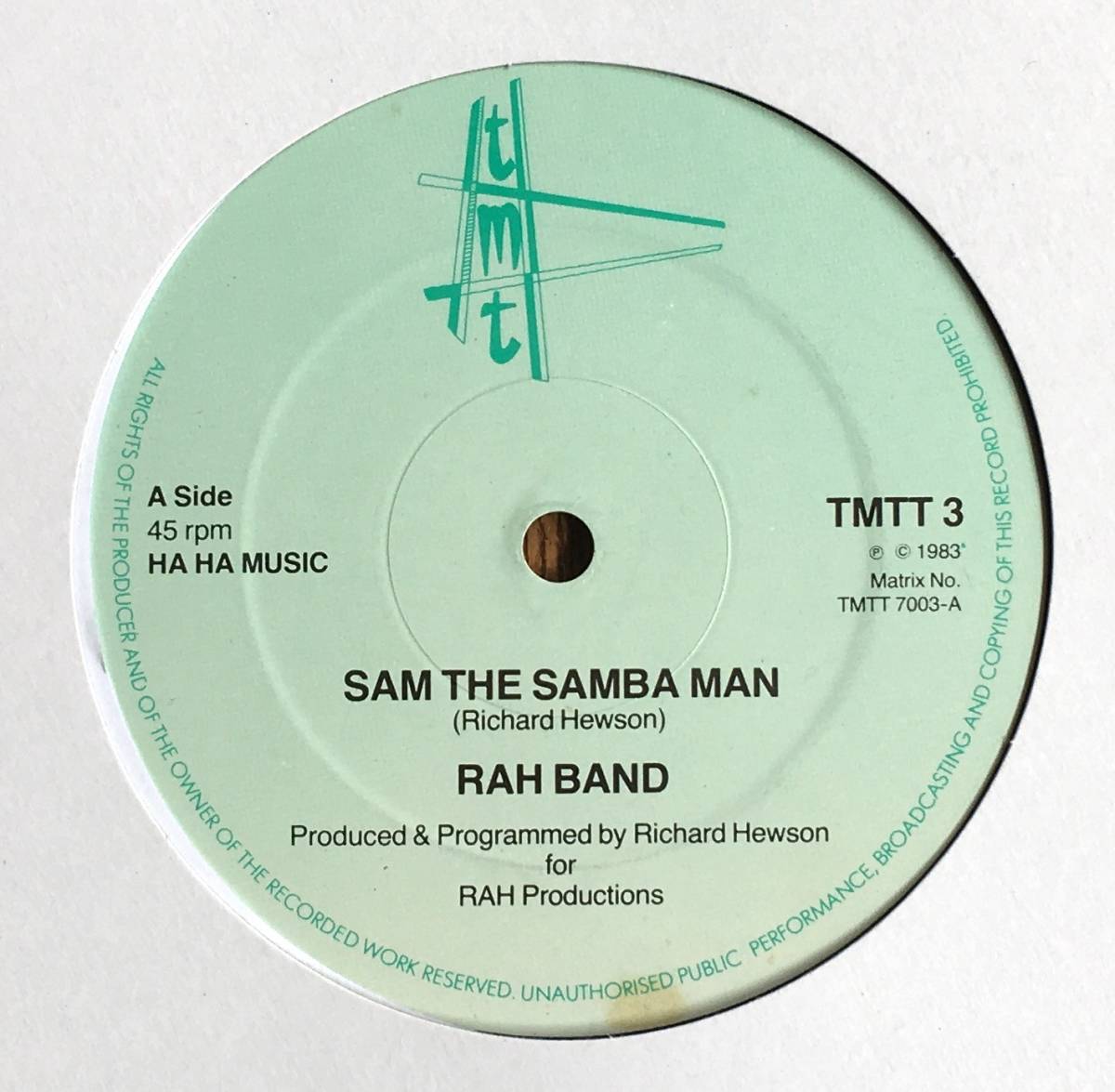 RAH Band Sam The Samba Man 1983年UKオリジナル12インチ AOR Disco Cool Notes Mike ...