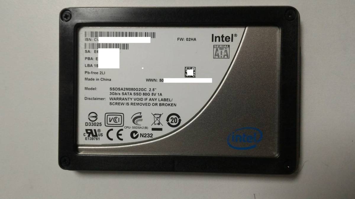 Intel SSD 2.5inch 80GB SSDSA2M080G2GC SATA 1個限定(64GB～)｜売買されたオークション情報 ...
