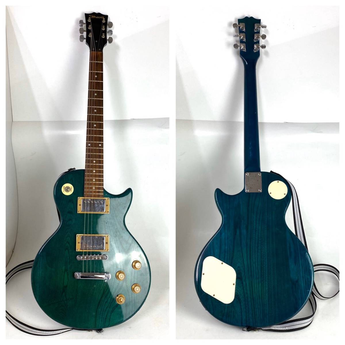 No.9475 Mavis メイビス レスポールタイプ エレキギター ストラップ付き 破損あり ジャンク品(本体)｜売買されたオークション情報、yahooの商品情報をアーカイブ公開 ...