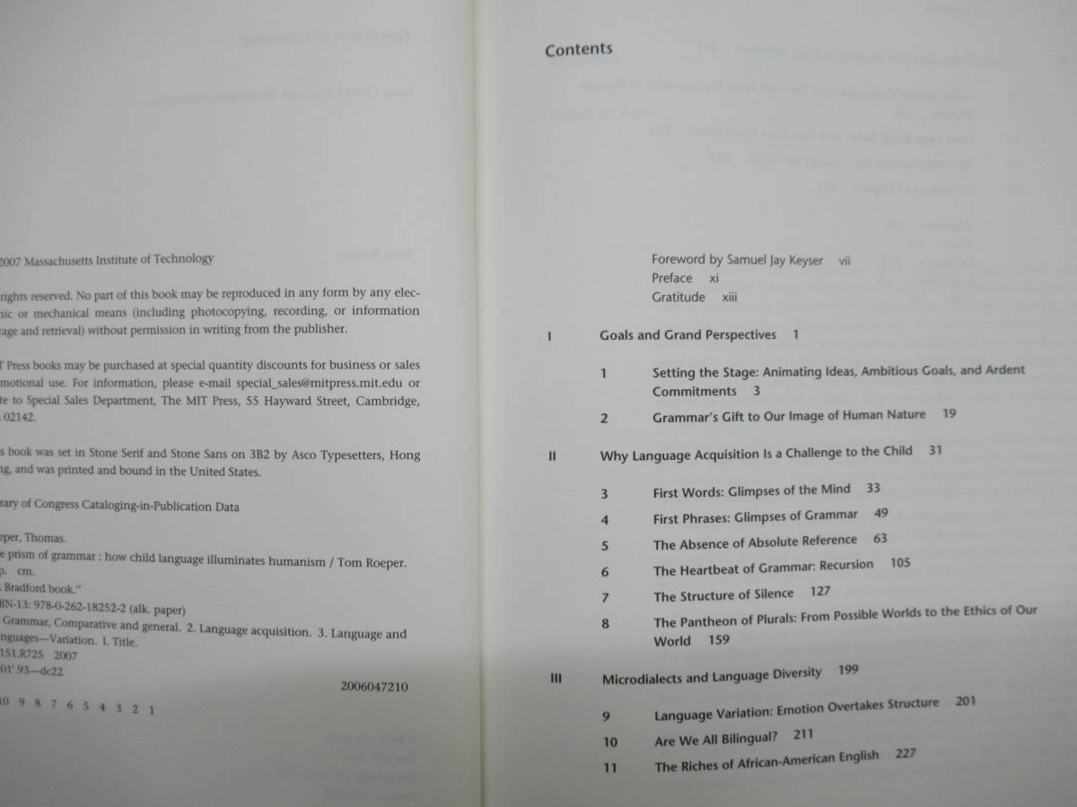 200409v21 洋書 The Prism of Grammar: How Child Language Illuminates ...