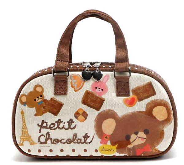 Petit Chocolat プティショコラ かわいい くまさんのハンドバッグ 収納バッグ ミニバッグ 小物入れ 化粧品入れ(トートバッグ)｜売買されたオークション情報、yahooの商品情報を ...
