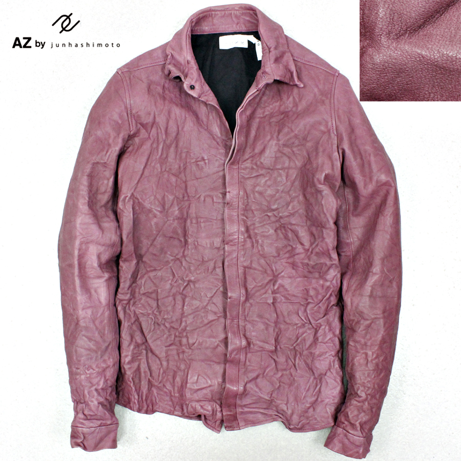 定価￥45 150 極 AZ by junhashimoto ZOZO TOWN x JUN HASHIMOTO ゾゾタウン x ジュンハシモト コラボライン 牛革 レザーシャツ M ...