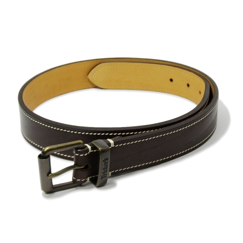 Tricker's トリッカーズ ベルト Country Belt P4089 プレーン カントリーベルト ブラウン エスプレッソ M ...