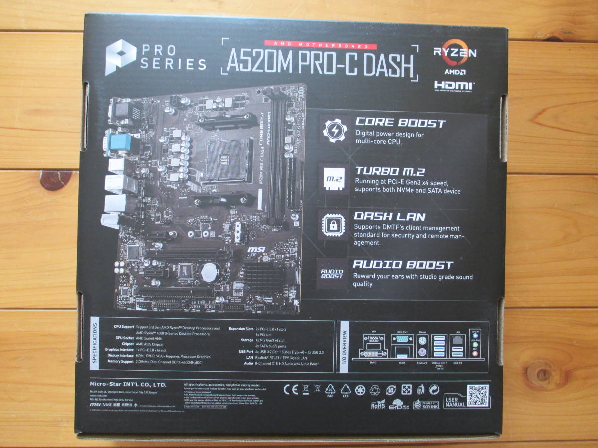 MSI A520M PRO-C DASH マザーボード MicroATX A520チップセット搭載 MB5135(MSI)｜売買されたオークション情報、yahooの商品情報をアーカイブ公開 ...
