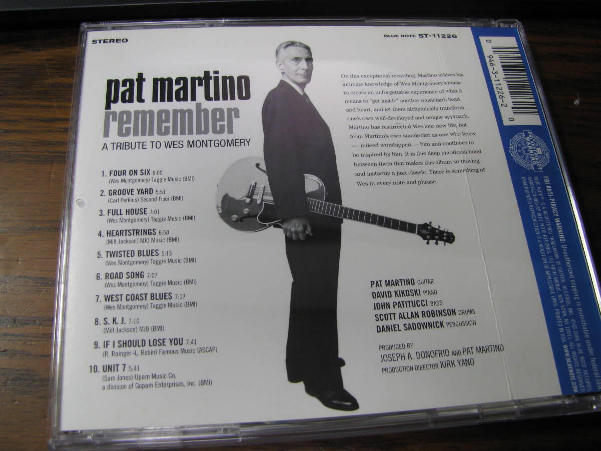 PAT MARTINO / REMEMBER - A TROBUTE TO WES MONTGOMERY 品(ジャズ一般)｜売買された ...