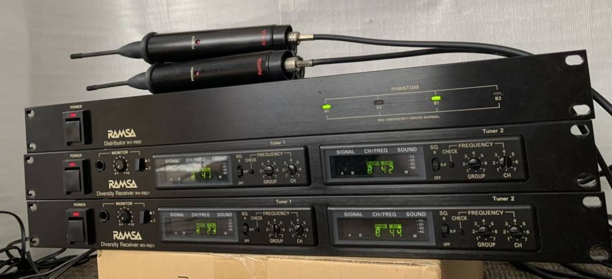 ワイヤレス RAMSA WX-R821×2台 WX-R900 アンテナWX-RB921×2台 同軸ケーブル(レコーディング、PA機器)｜売買さ ...