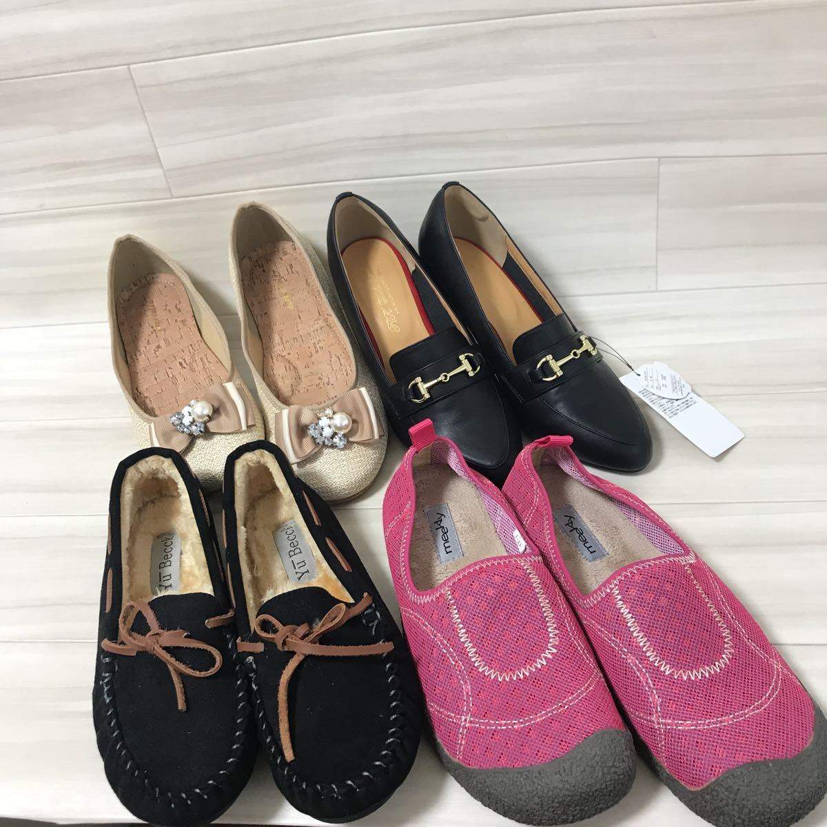 11639 品含 超お買い得 4点セット meekly ミークリー しまむらブランド 他 レディース シューズ サイズLL 25.0 25 ...