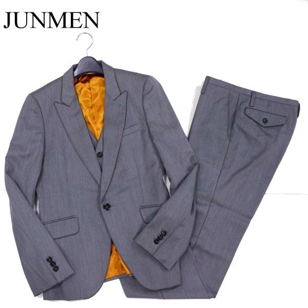 JUNMEN JLINE ジュンメン 通年 ジレ レイヤード風 ストレッチ スリム セットアップ スーツ Sz.S メンズ グレー G1T01536_6#O(JUNMEN)｜売買された ...