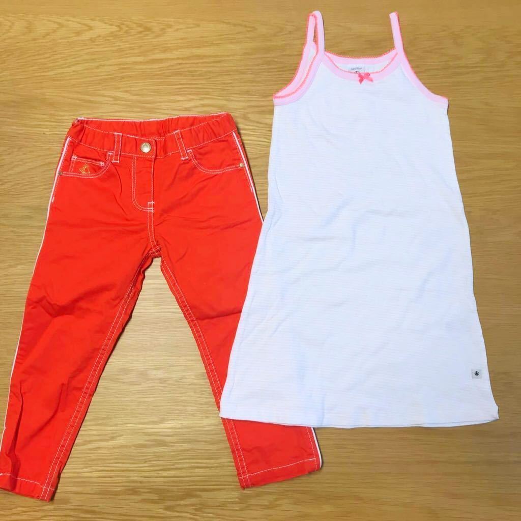 プチバトー PETIT BATEAU キャミソールワンピース & パンツ 2着セット 4ans/102cm 4歳サイズ女の子 ボーダー ピンク 赤 公式(女の子用)｜売買されたオークション情報 ...