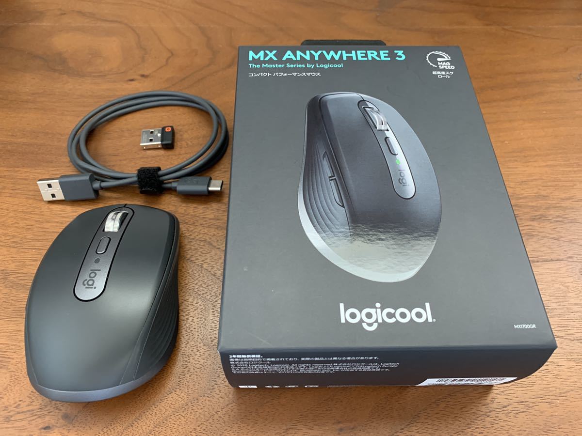 Logicool MX Anywhere 3 MX1700GR Compact Performance Mouse ロジクール Bluetooth ワイヤレスマウス グラファイト レーザー ...