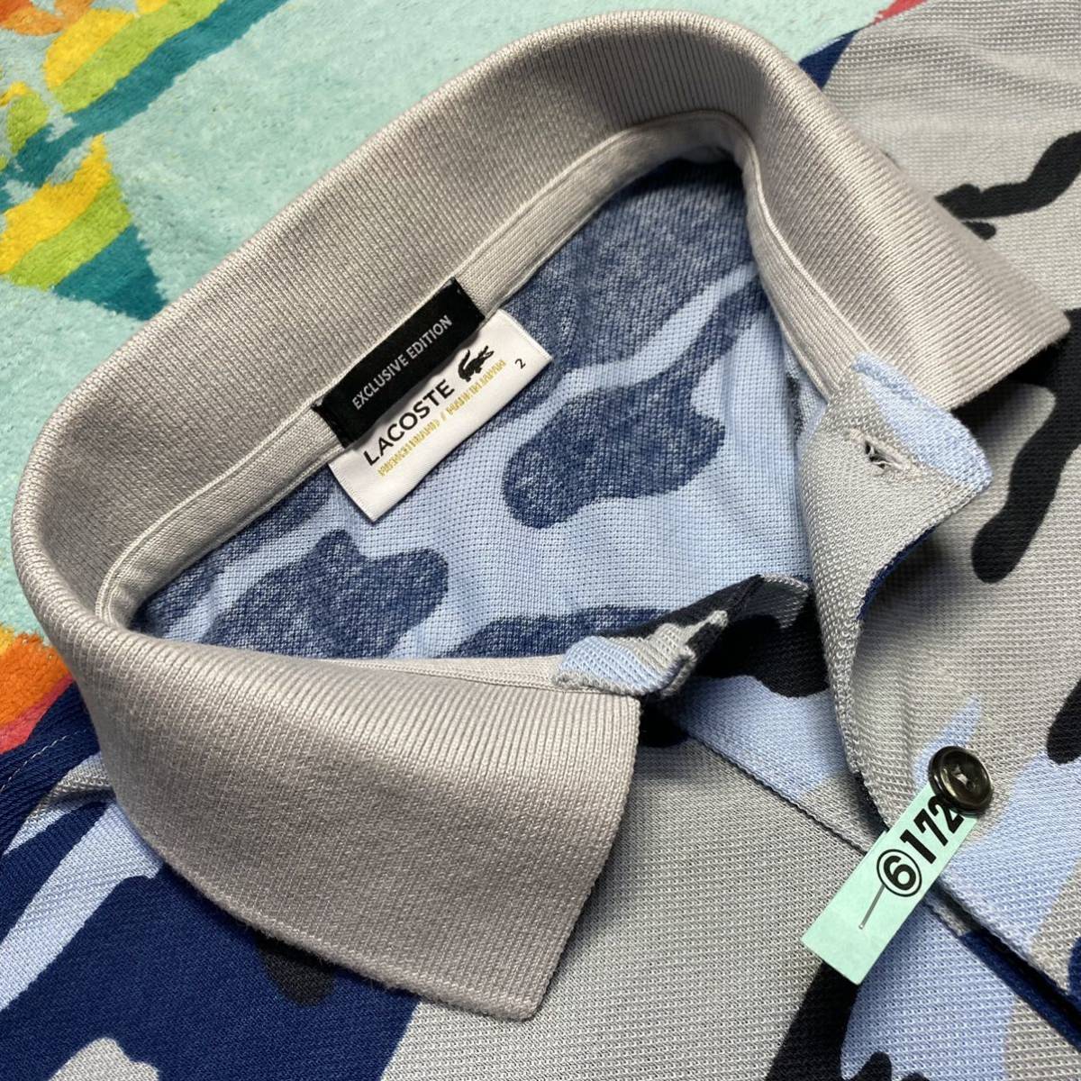 名作ユナイテッドアローズBEAUTY&YOUTH別注クリーニング済UNITED ARROWS×LACOSTEラコステ カモフラ 迷彩ポロシャツ ...